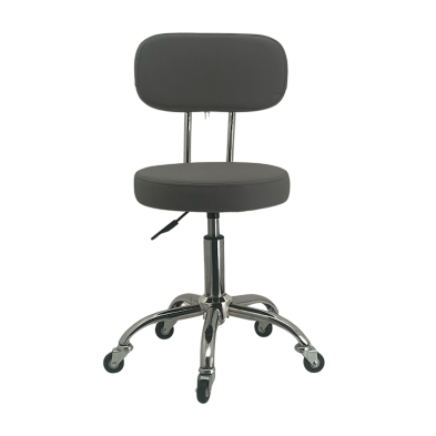 ELITE Stool - with Back (Chrome & Grey) | Modern & Ergonomic Design